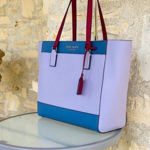 kate spade | Bags | Nwt Kate Spade Colorblock Laptop Leather Tote ...